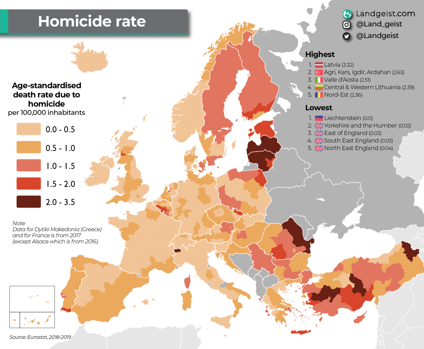 Homicide Rate in Europe – Landgeist