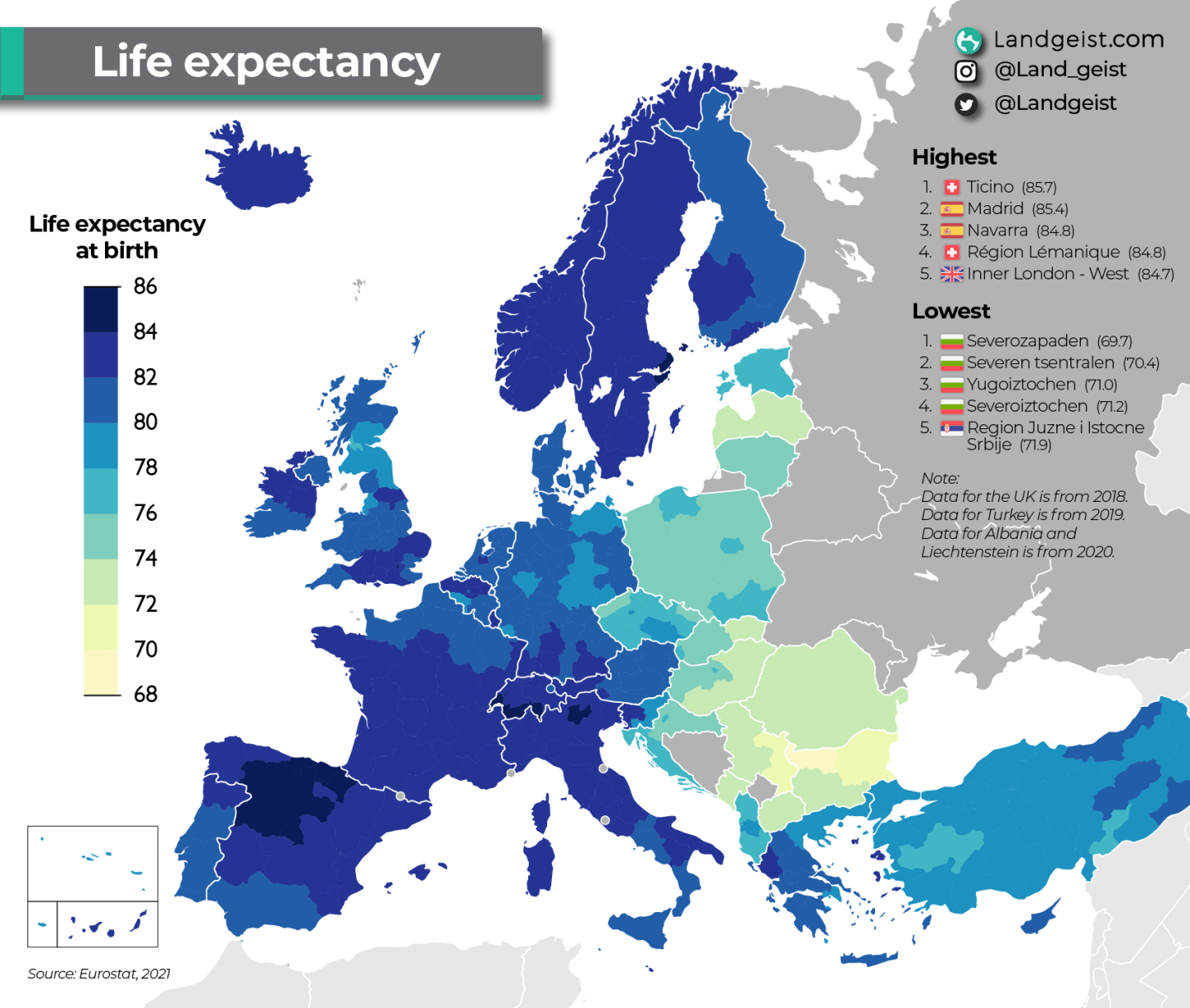 Life Expectancy in Europe – Landgeist